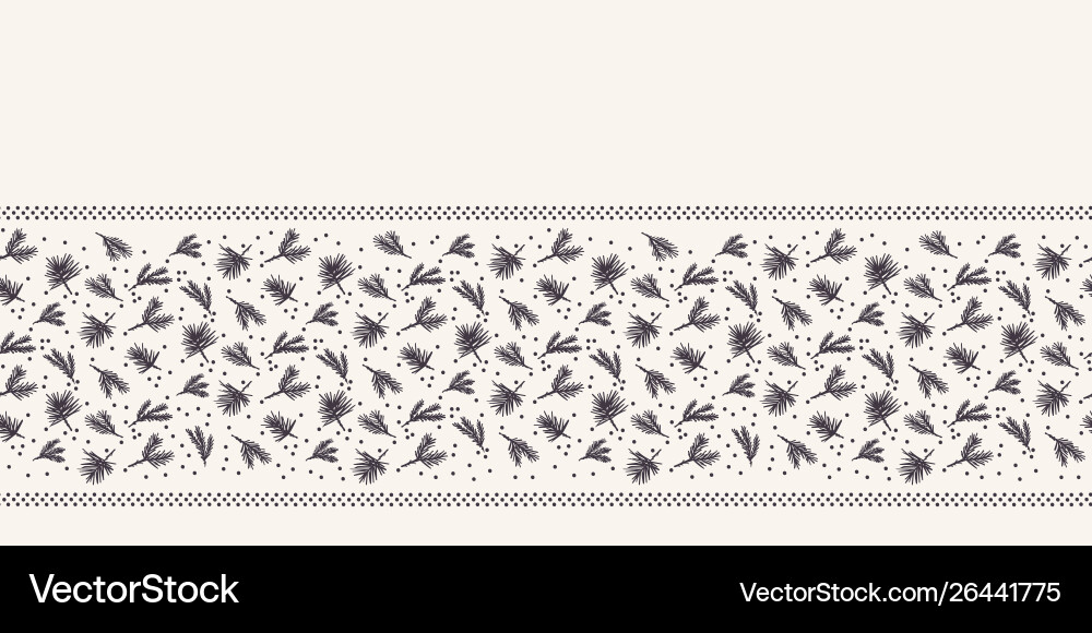 Hand drawn abstract christmas foliage border Vector Image