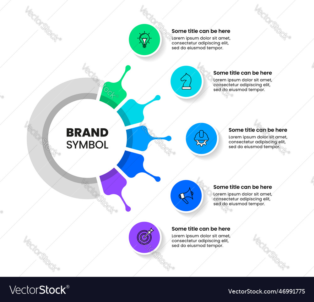 Infographic Template Circle With 5 Steps And Icons