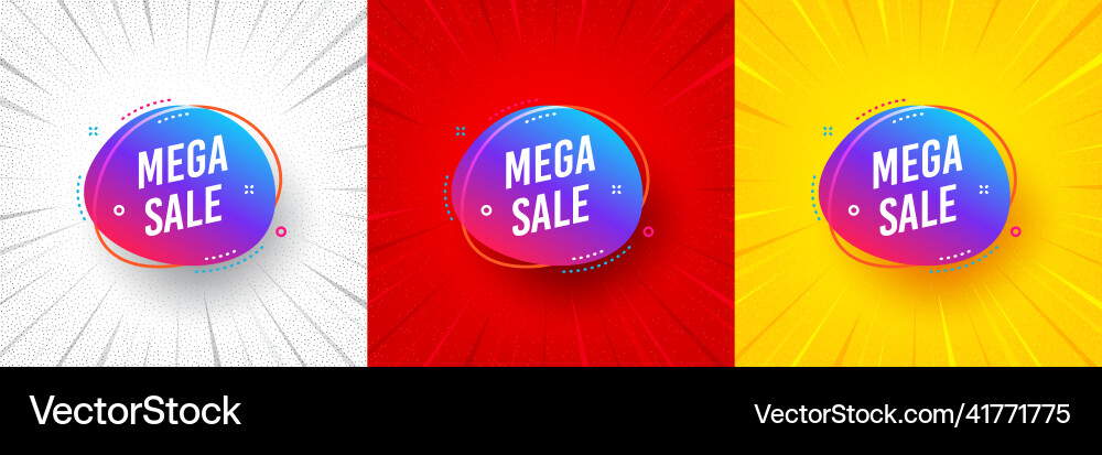 Mega sale sticker discount banner shape flash Vector Image