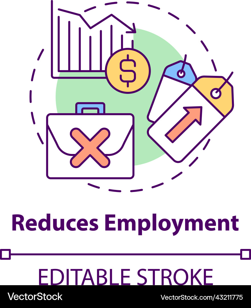 Reduces employment concept icon Royalty Free Vector Image