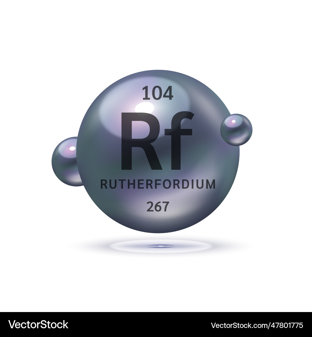 Rutherfordium molecule models black and chemical Vector Image