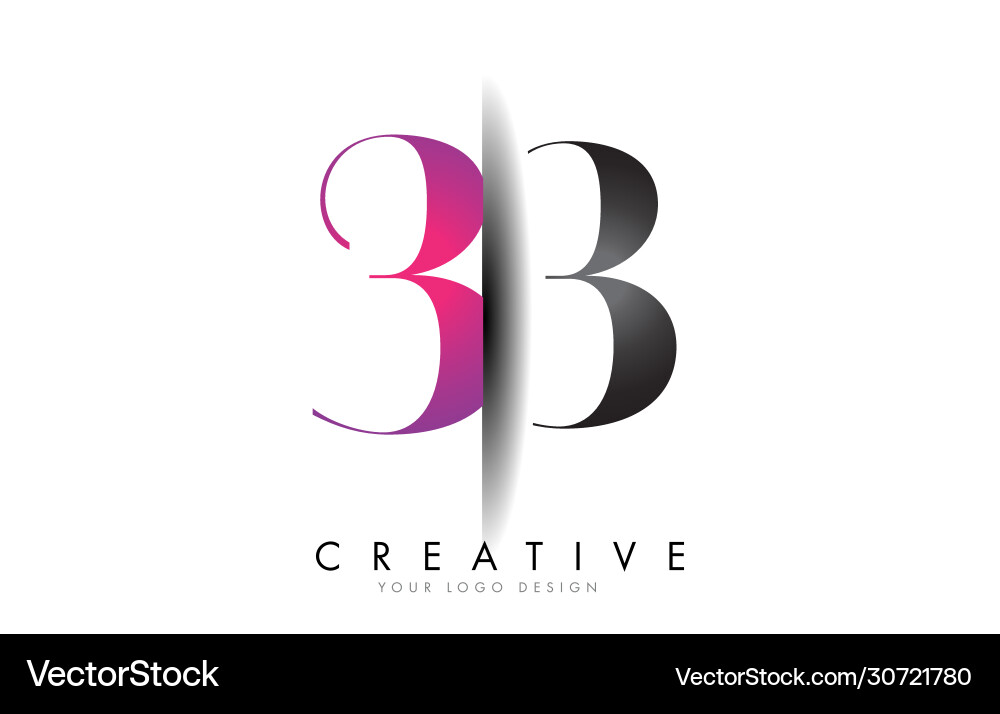 32 3 2 grey and pink number logo with creative Vector Image