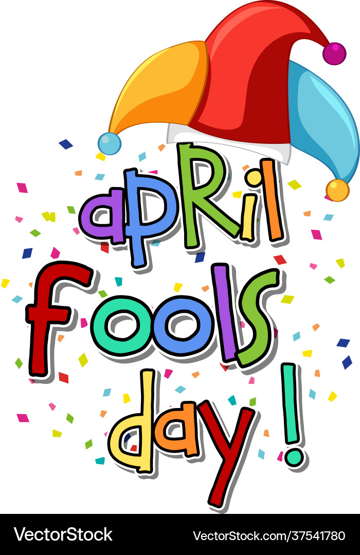 April fools day font logo with jester hat Vector Image