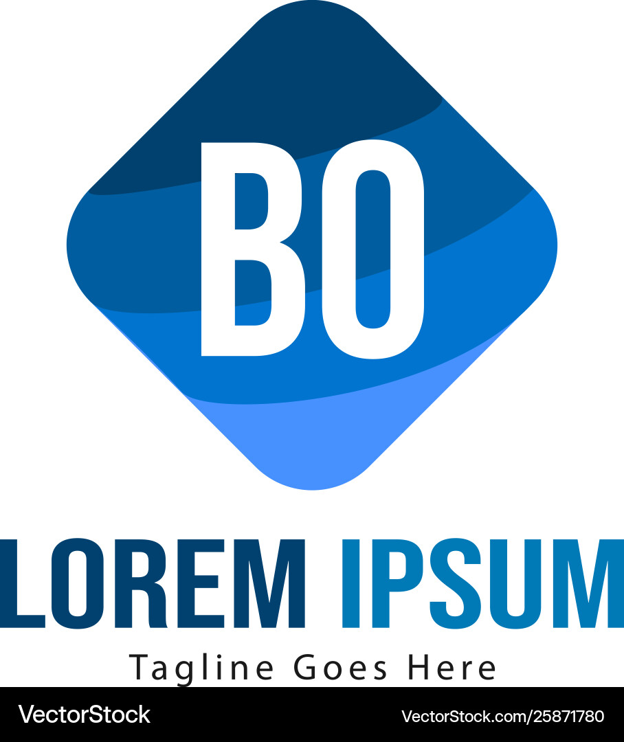 Bo letter logo design creative modern letters Vector Image