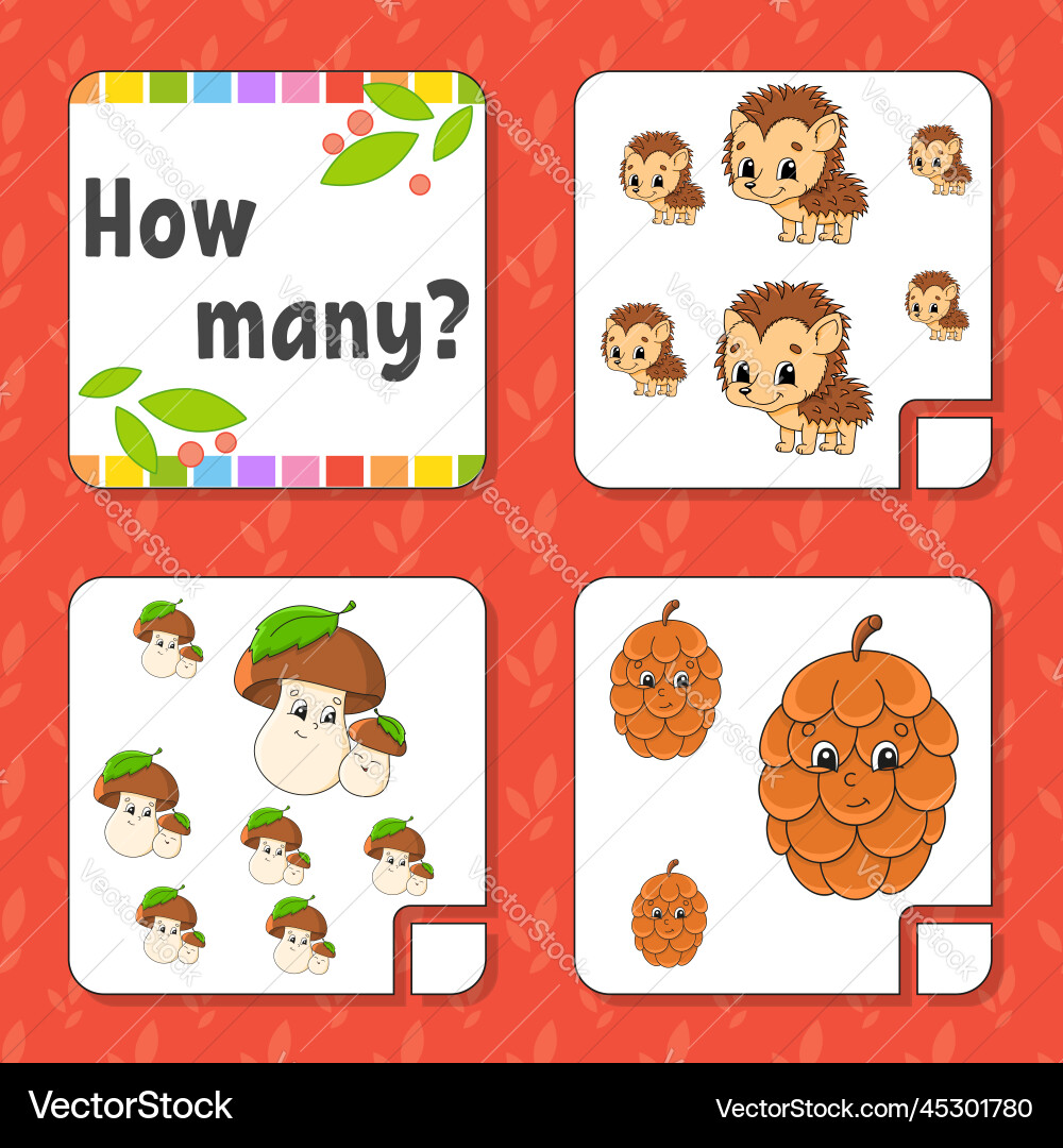 Counting game for children happy characters Vector Image