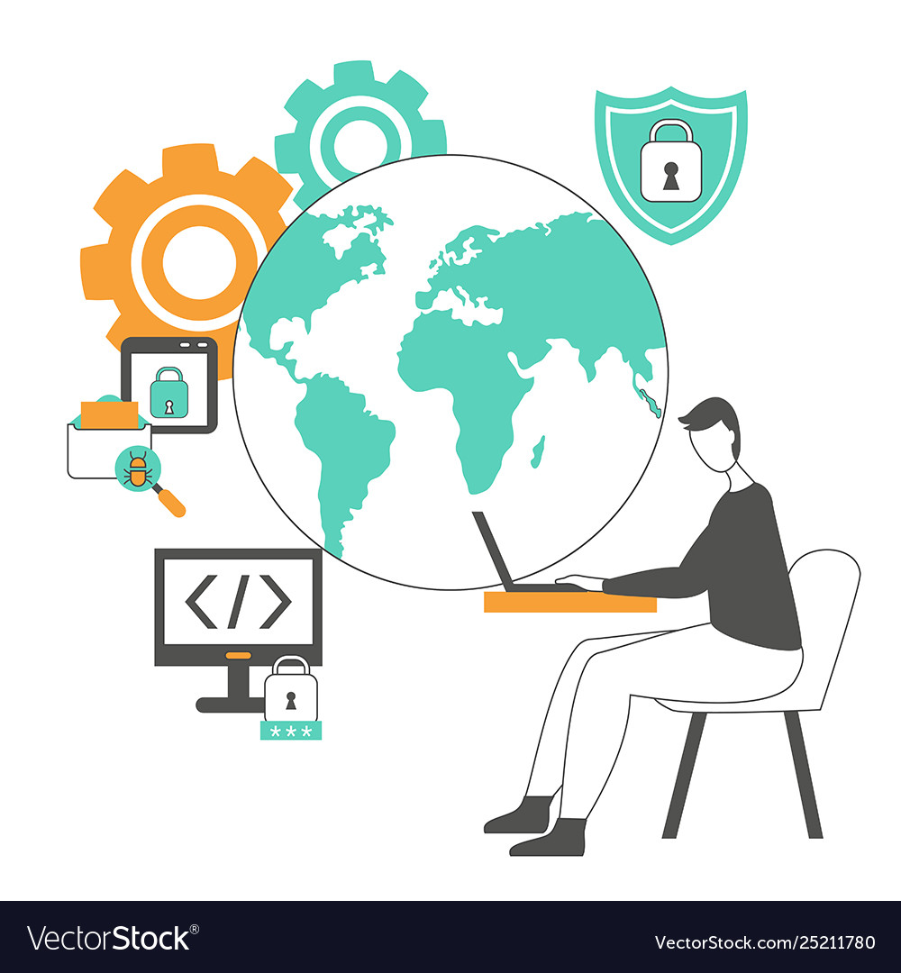 Data protection concept Royalty Free Vector Image