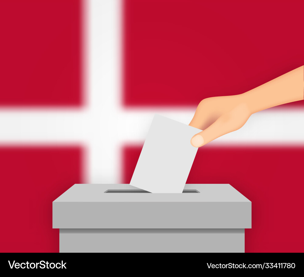 Denmark election banner background ballot box Vector Image