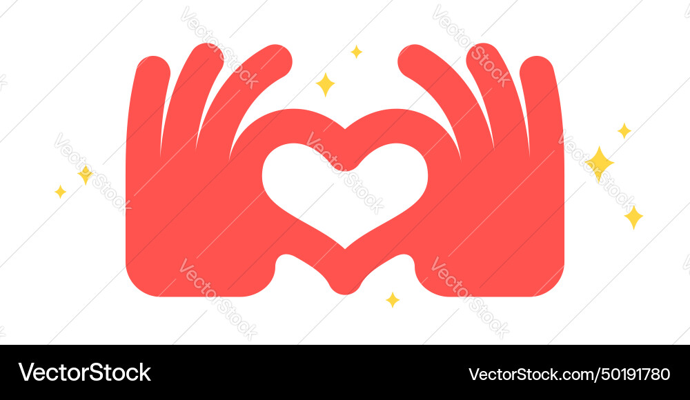 Hand sign heart love Royalty Free Vector Image