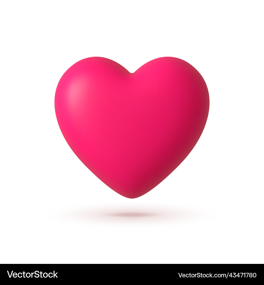 Heart 3d in abstract style on white background Vector Image