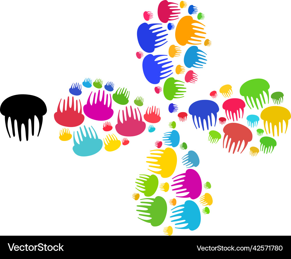 Jelly fish icon colored twirl fireworks Royalty Free Vector