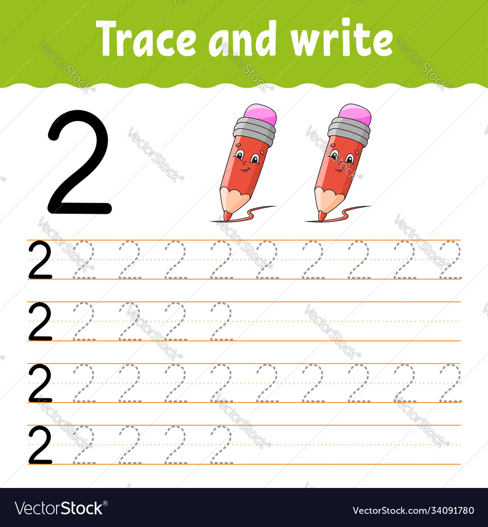 Learn numbers trace and write back to school Vector Image