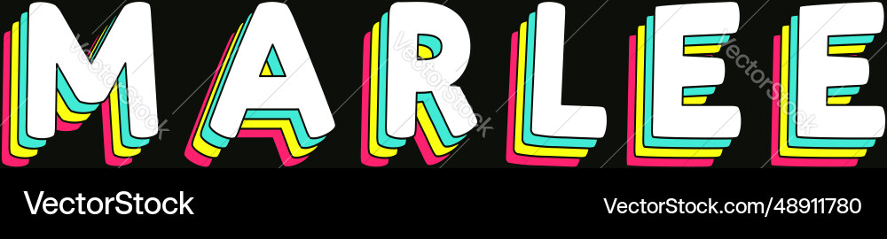 Marlee - retro rainbow typography faded style Vector Image