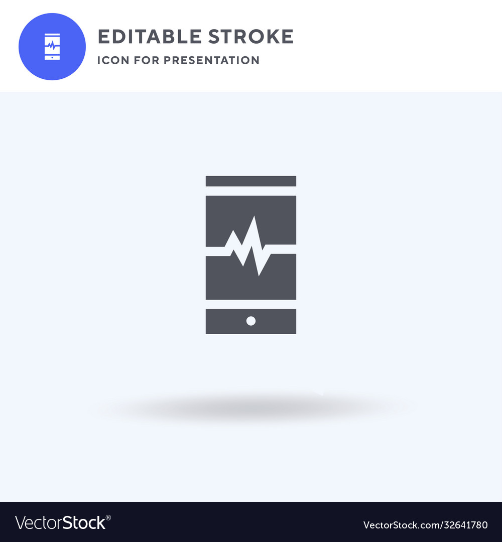 Pulse icon filled flat sign solid Royalty Free Vector Image