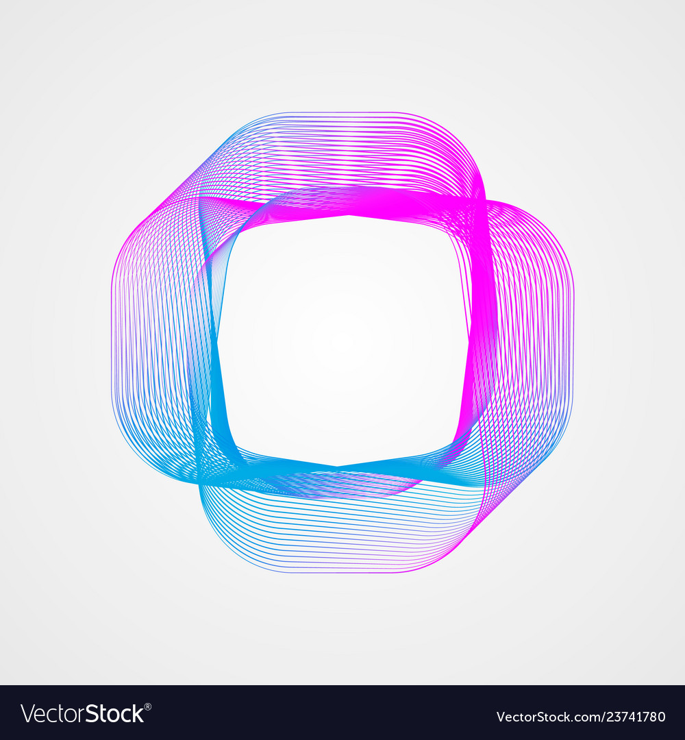 Rectangular gradient frame of lines stylized Vector Image