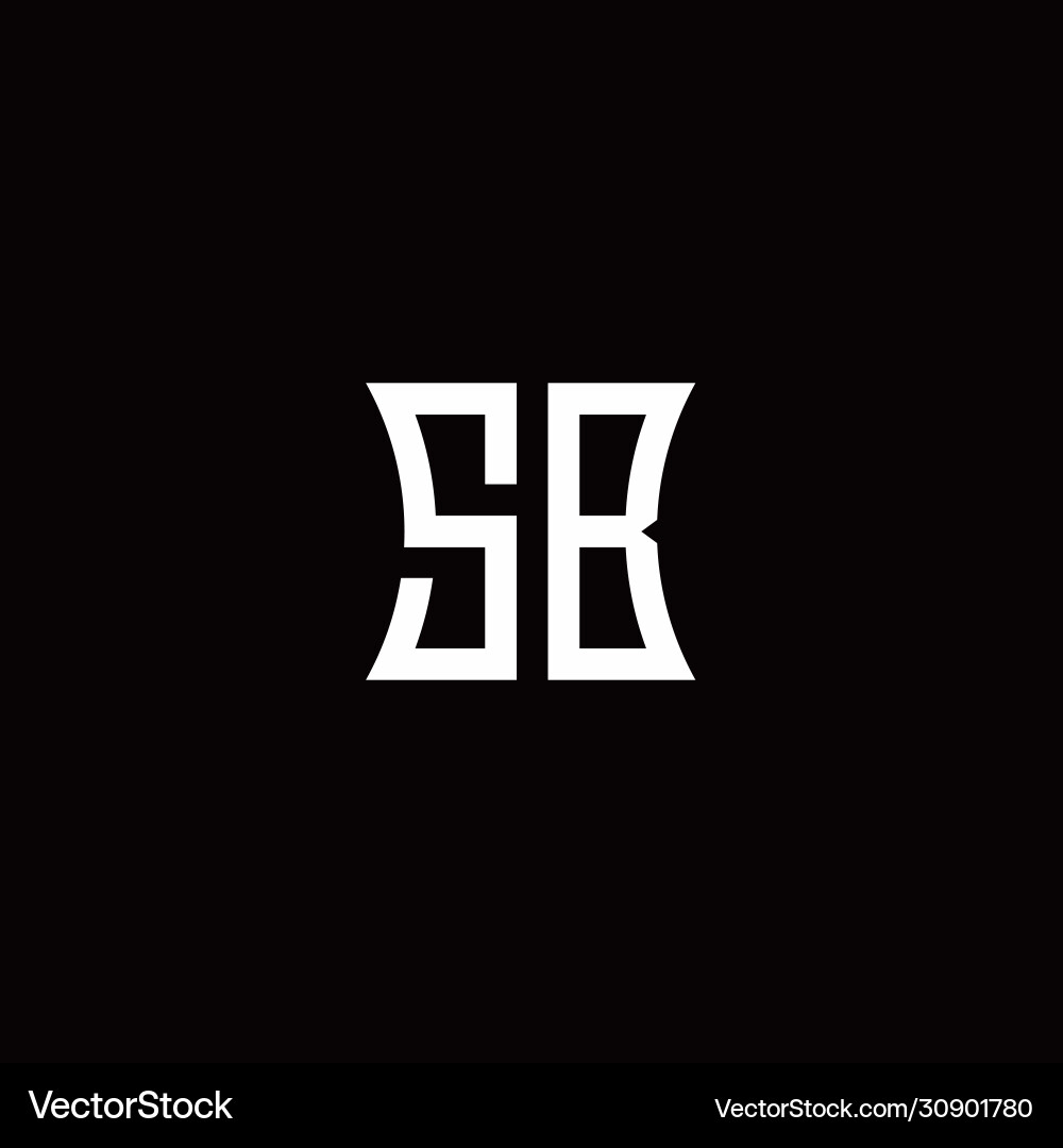 Sb monogram logo letter with curved side style Vector Image