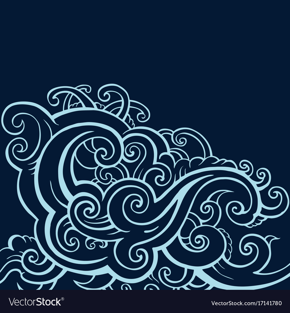Sea waves set Royalty Free Vector Image - VectorStock