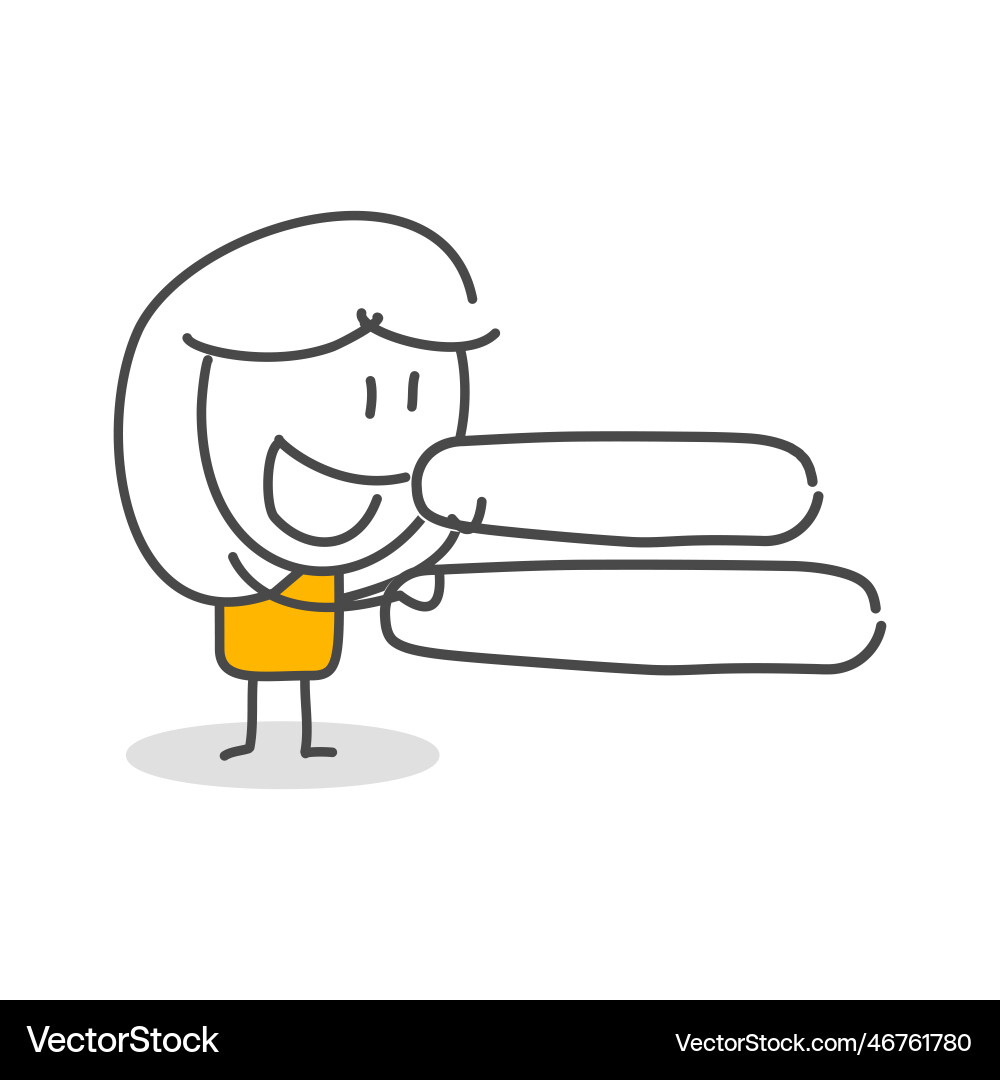 Stick figures numbers hand drawn doodle line art Vector Image