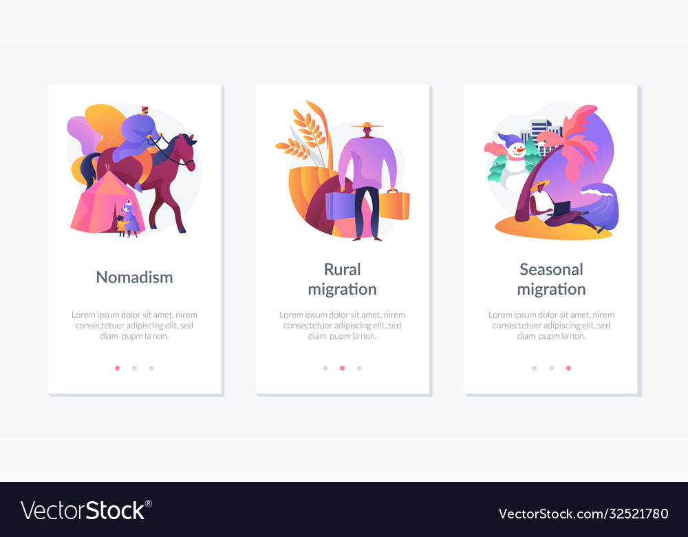 Temporary migration app interface template Vector Image