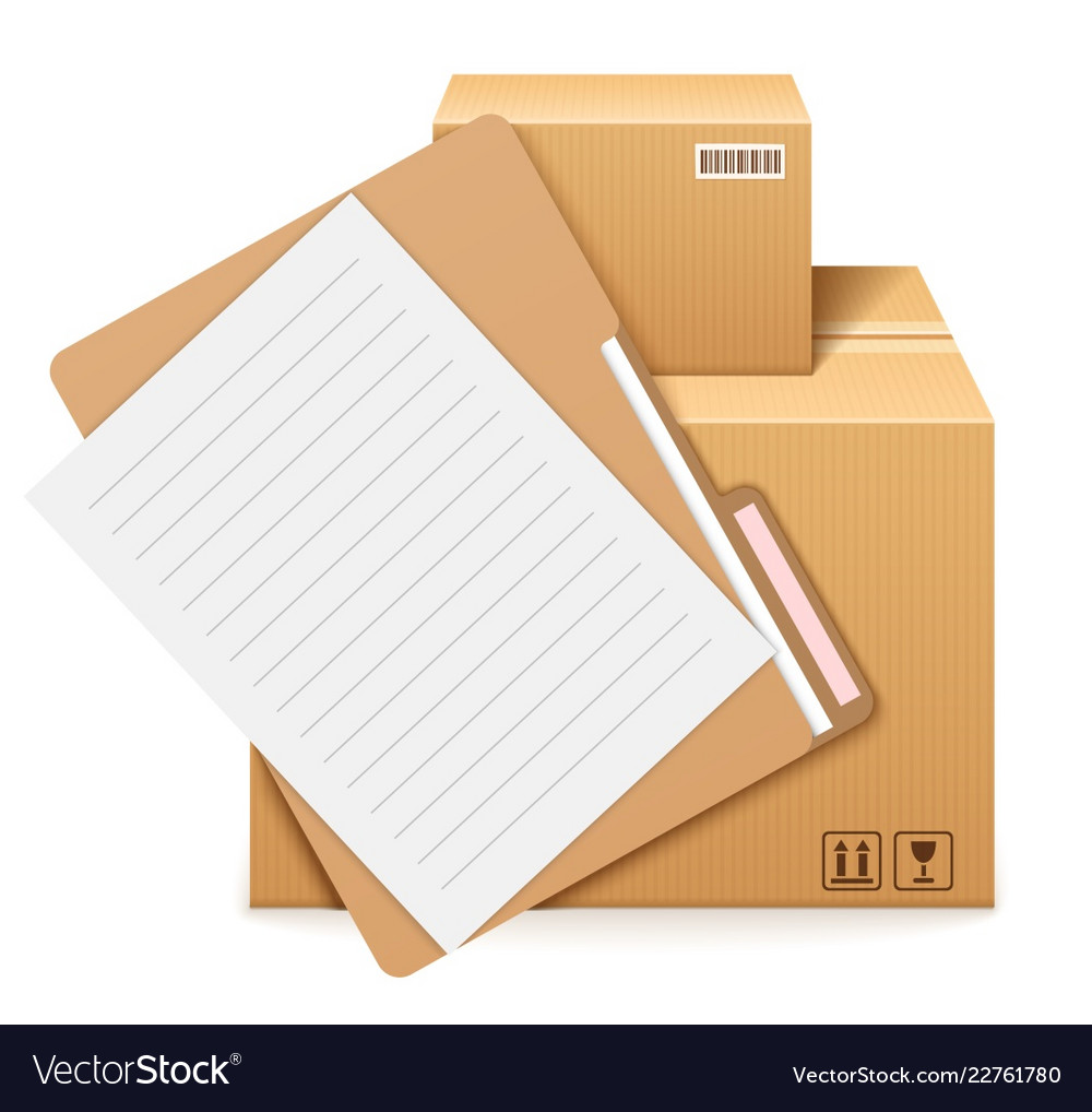 Two cardboard boxes folder Royalty Free Vector Image