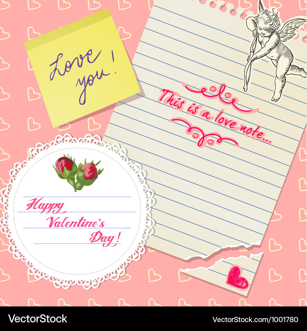 Valentines scrapbook Royalty Free Vector Image