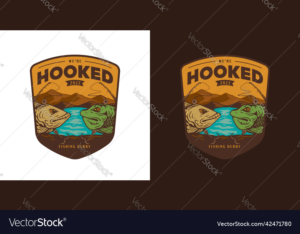 Vintage fishing derby emblem Royalty Free Vector Image Vintage fishing derby emblem Royalty Free Vector Image