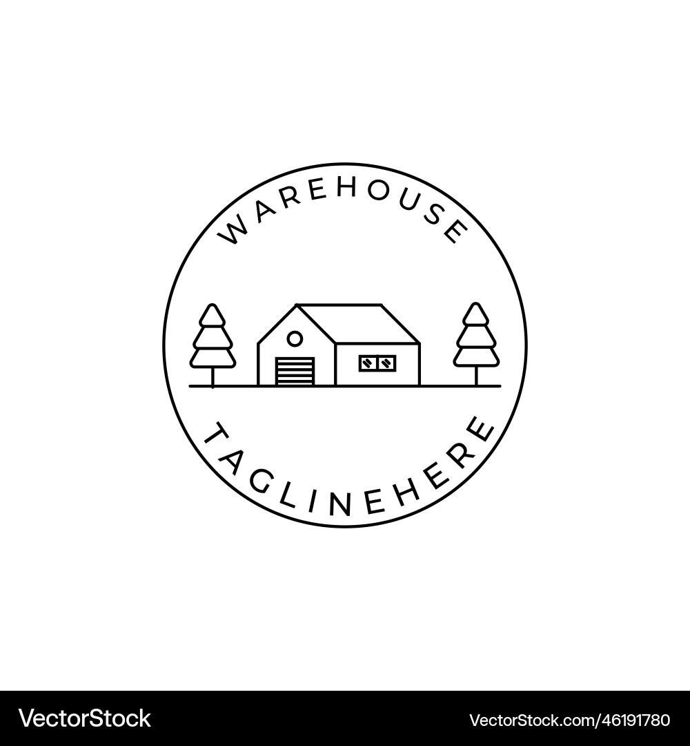 Warehouse logo icon badge symbol design template Vector Image