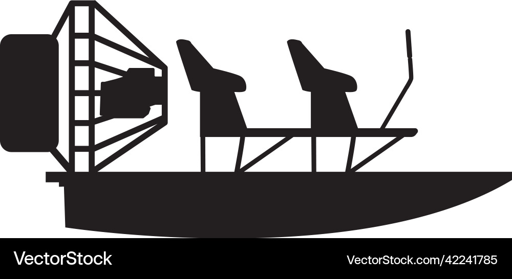 Airboat icon on white background sign Royalty Free Vector