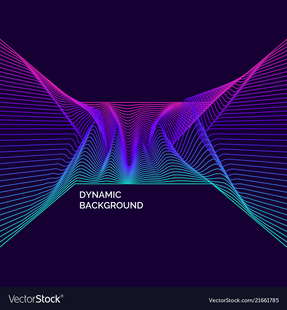 Bright poster with dynamic waves Royalty Free Vector Image
