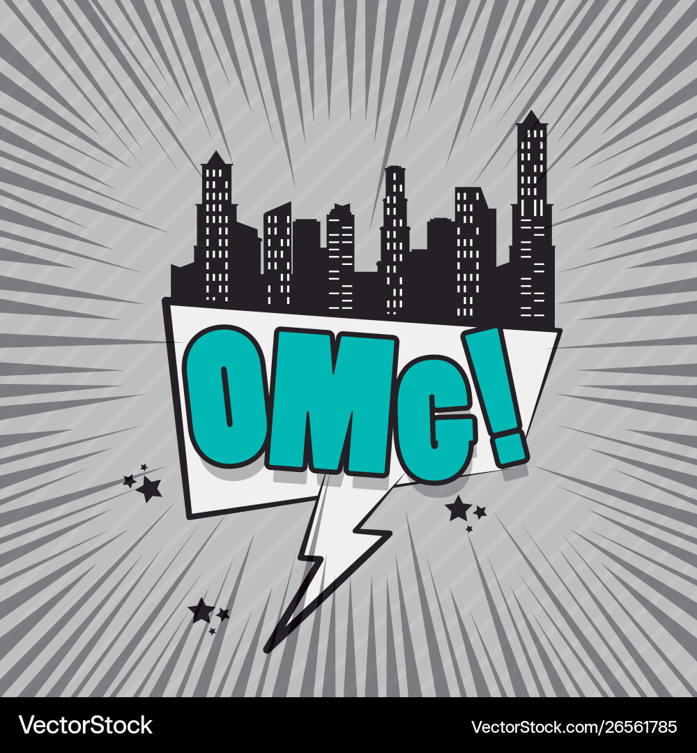 Comic book city with speech cartoon Royalty Free Vector