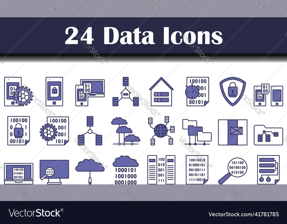 Data icon set Royalty Free Vector Image - VectorStock