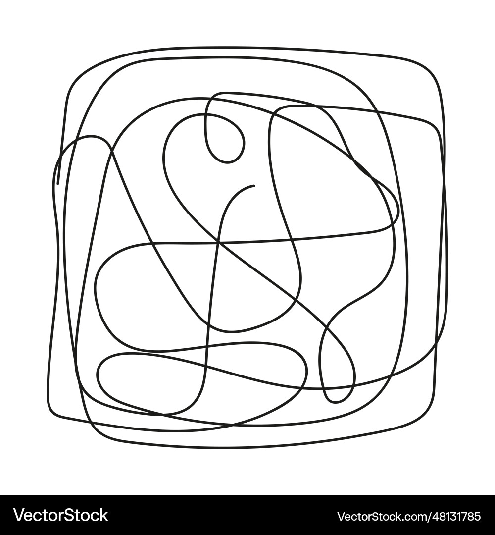 Doodle chaos line art chaotically tangled line Vector Image