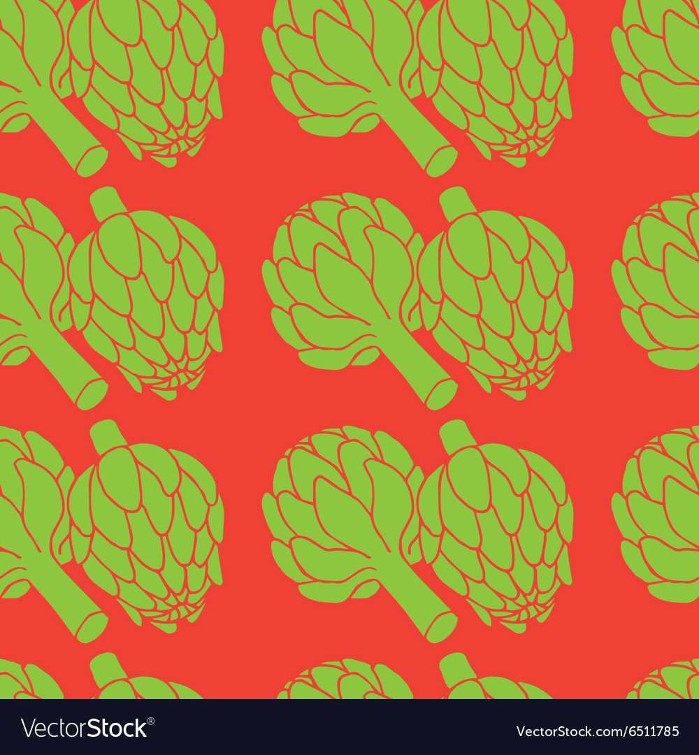 Doodle of artichoke seamless pattern Royalty Free Vector