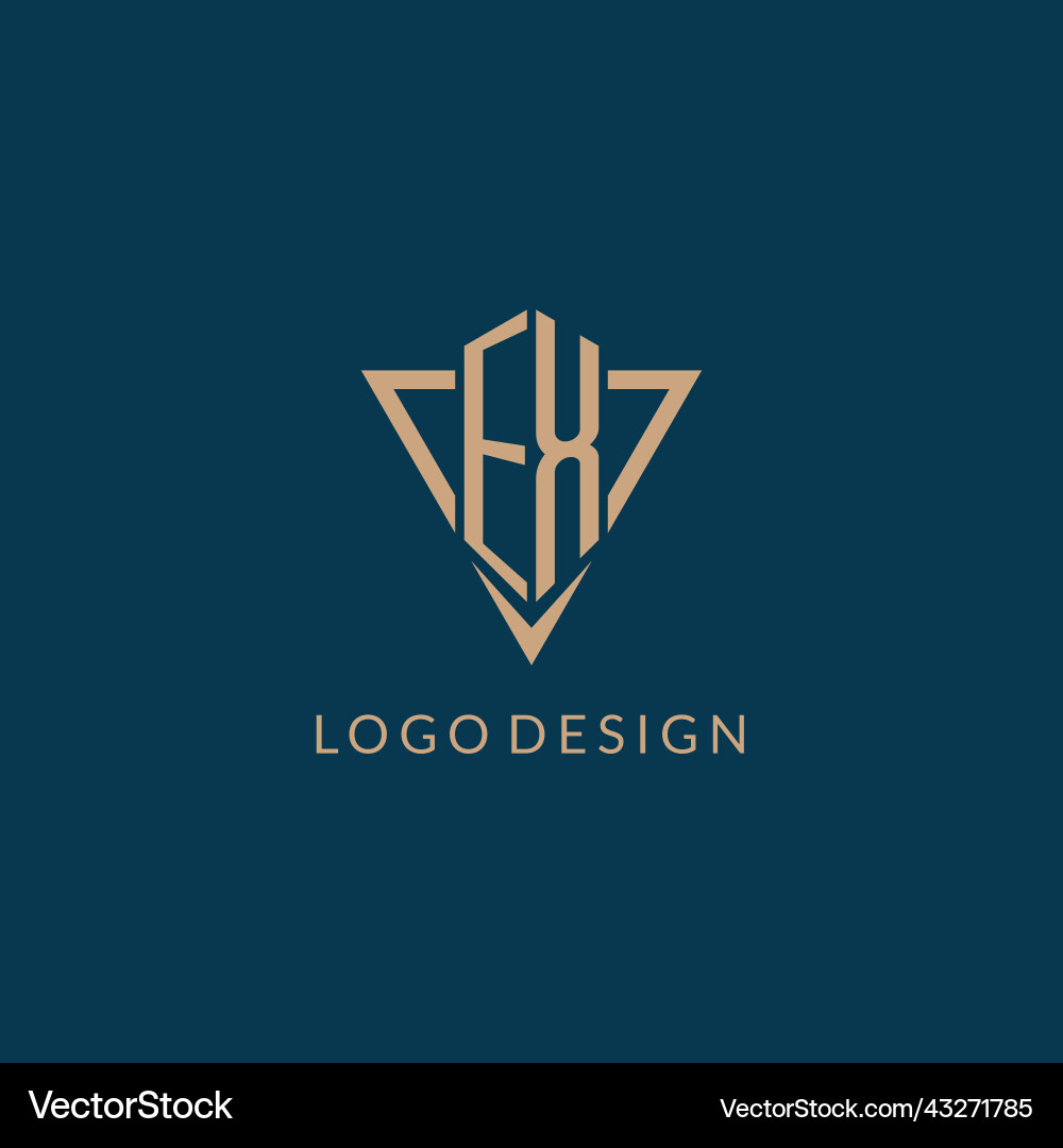 Ex logo initials triangle shape style creative Vector Image