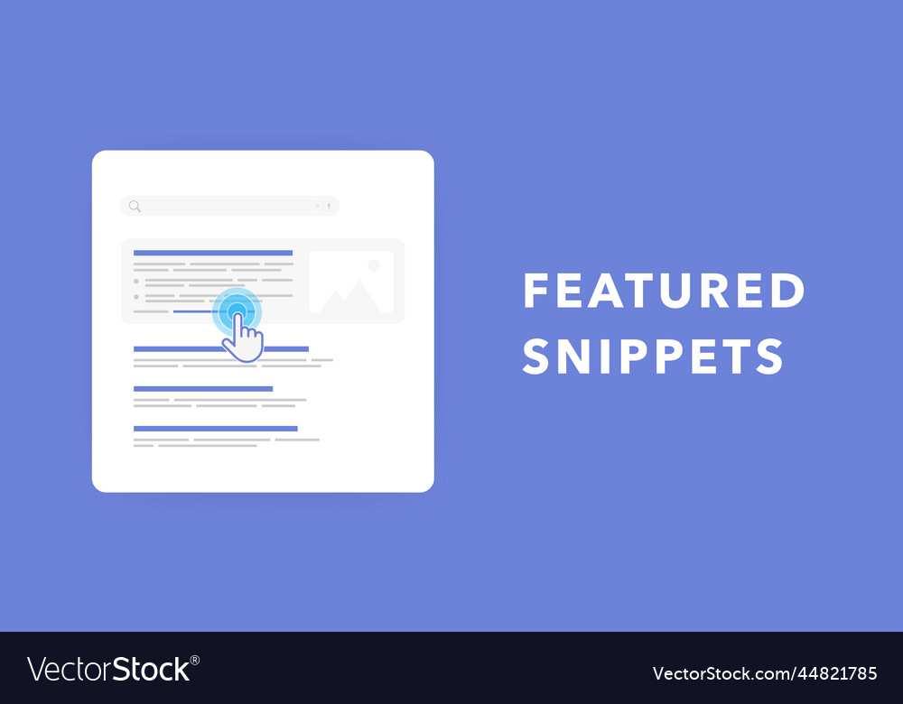 Featured snippets - extended top search results Vector Image