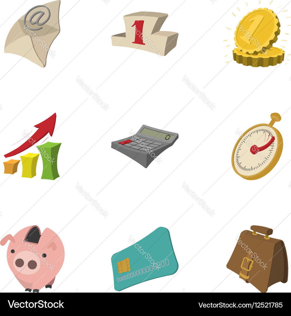 Firm icons set cartoon style Royalty Free Vector Image