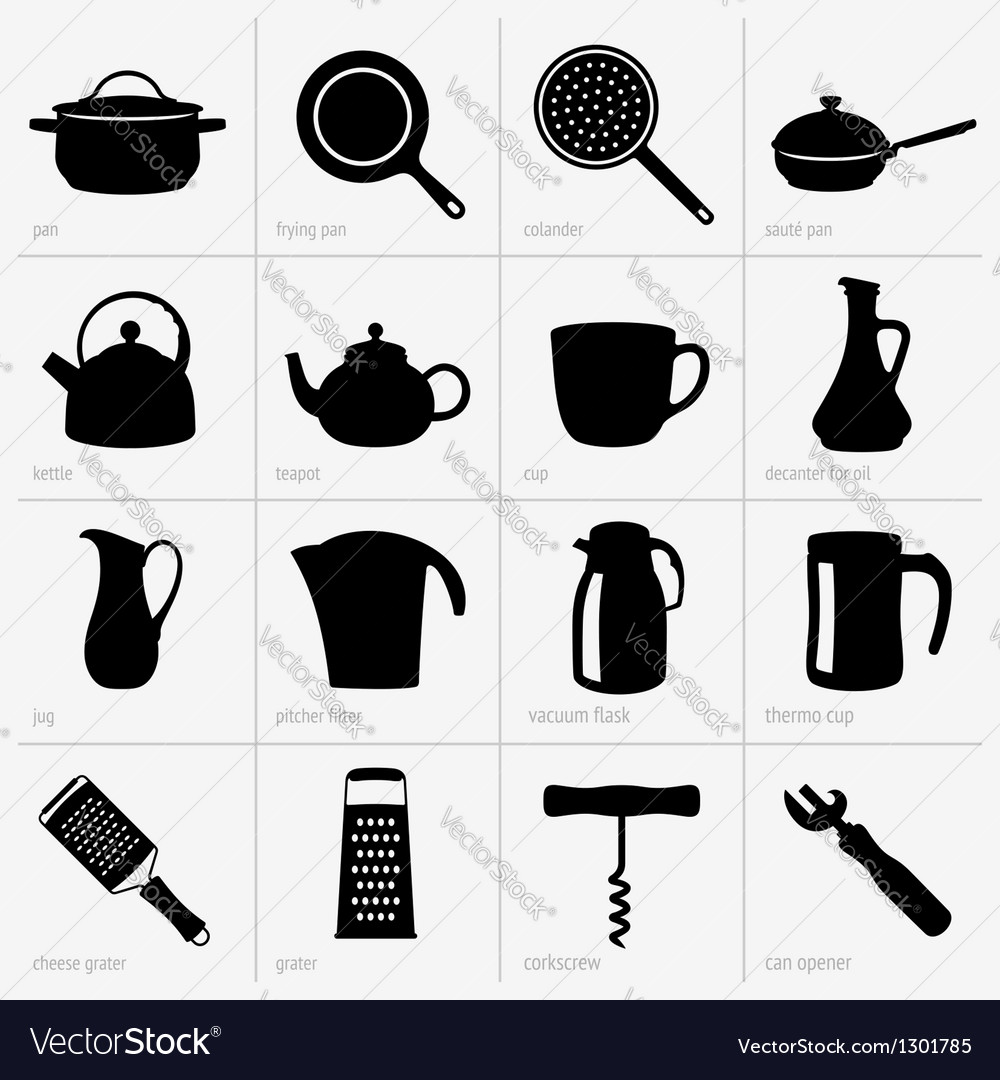 Kitchenware part 2 Royalty Free Vector Image - VectorStock
