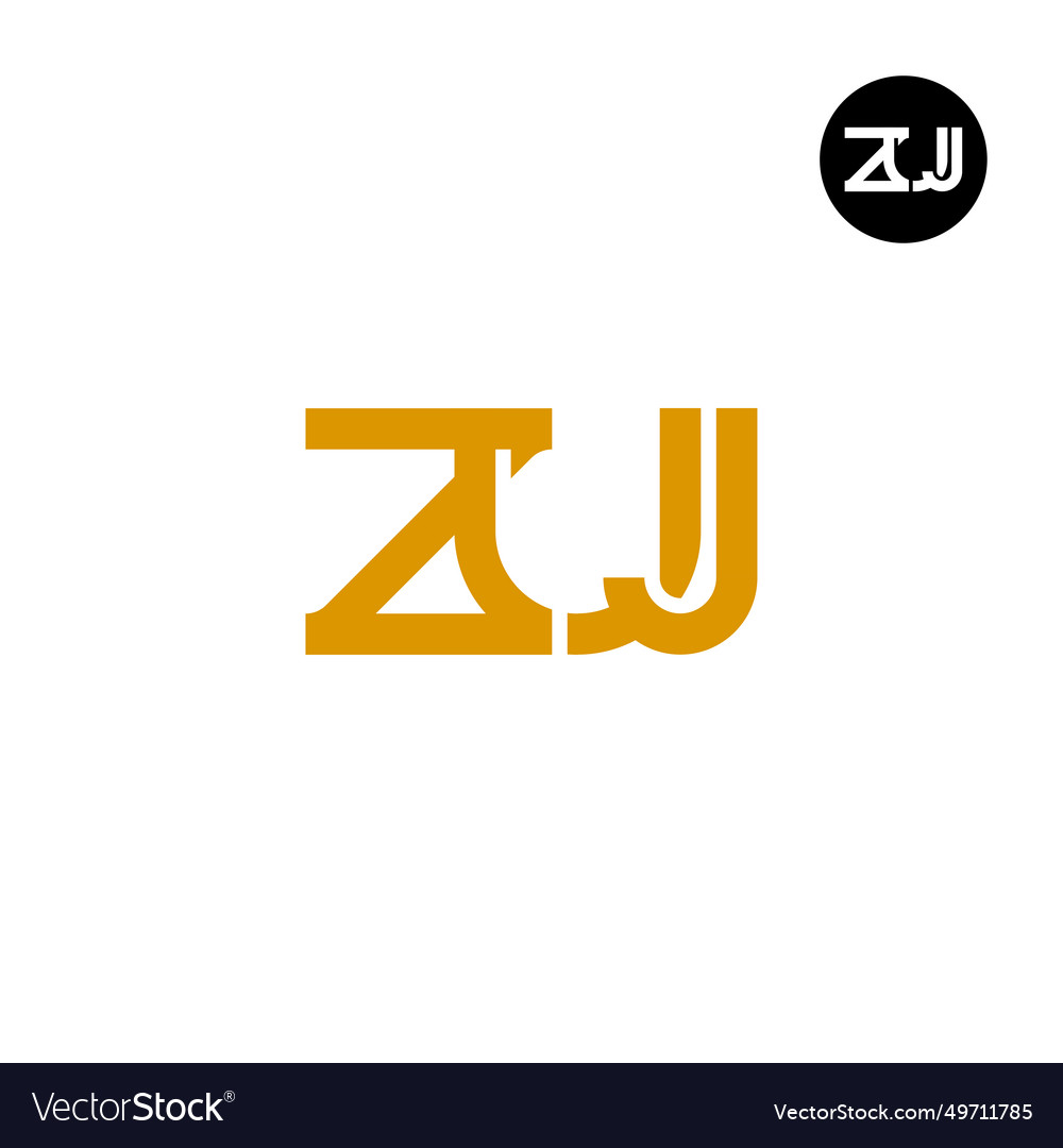 Letter zuj monogram logo design Royalty Free Vector Image