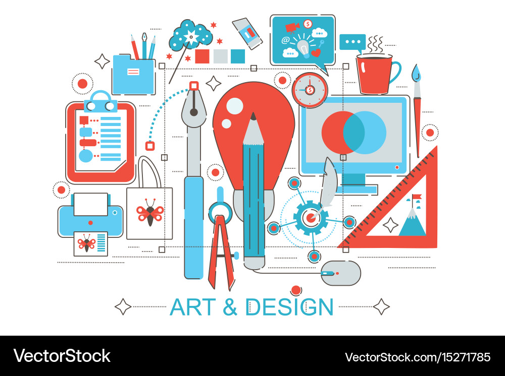 Modern graphic flat line design style infographics