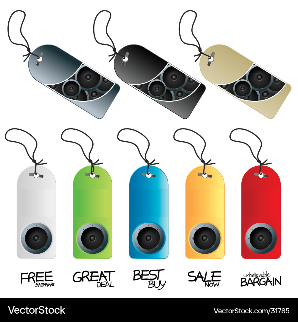 Music entertainment tags and labels Royalty Free Vector