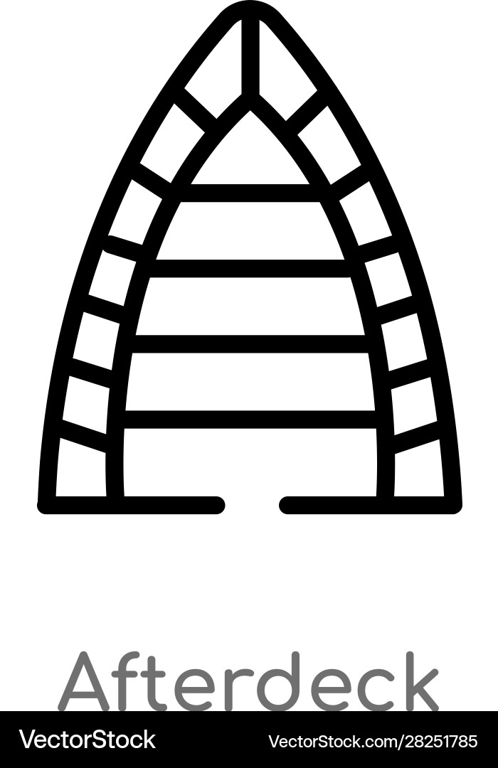 Outline afterdeck icon isolated black simple line Vector Image