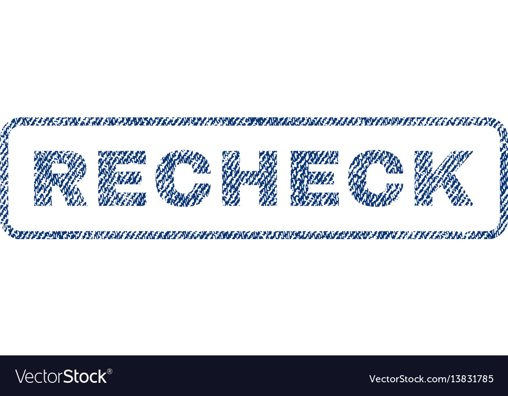 Recheck textile stamp Royalty Free Vector Image Recheck textile stamp Royalty Free Vector Image