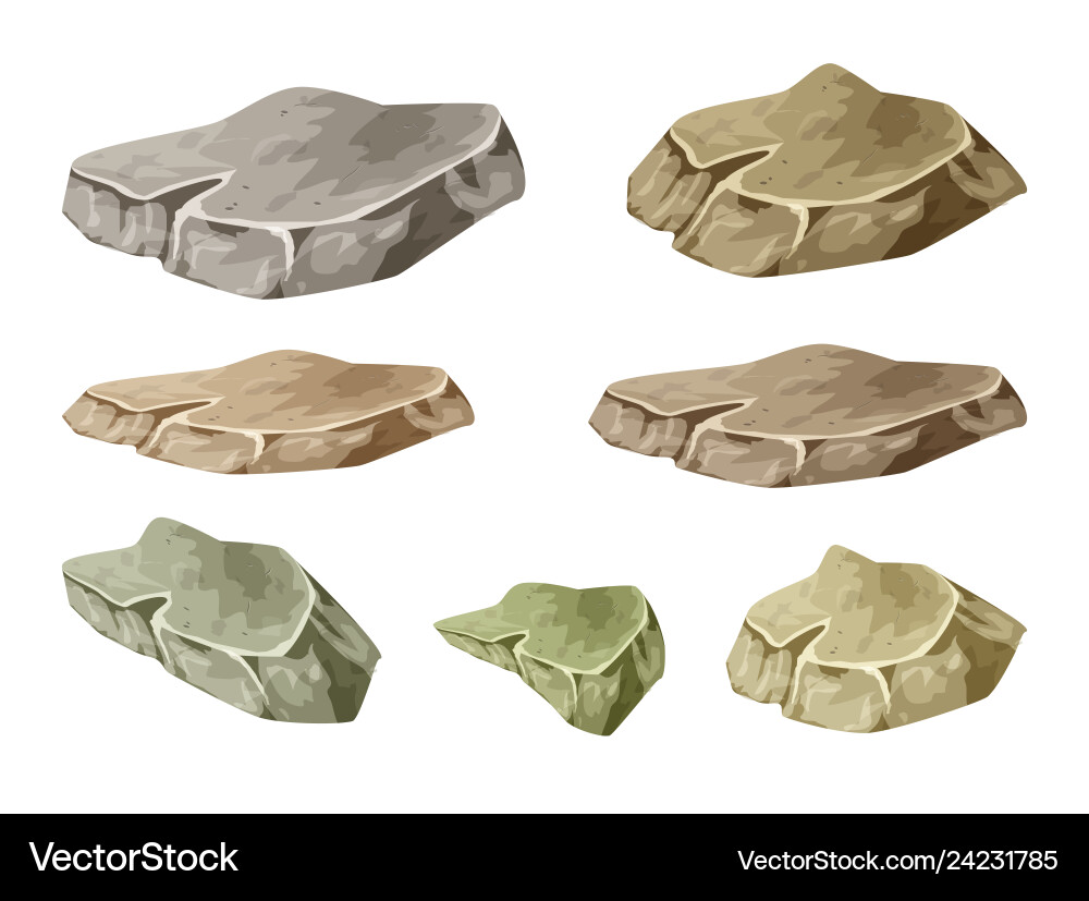 Rock stone symbol icon design isolated on white Vector Image