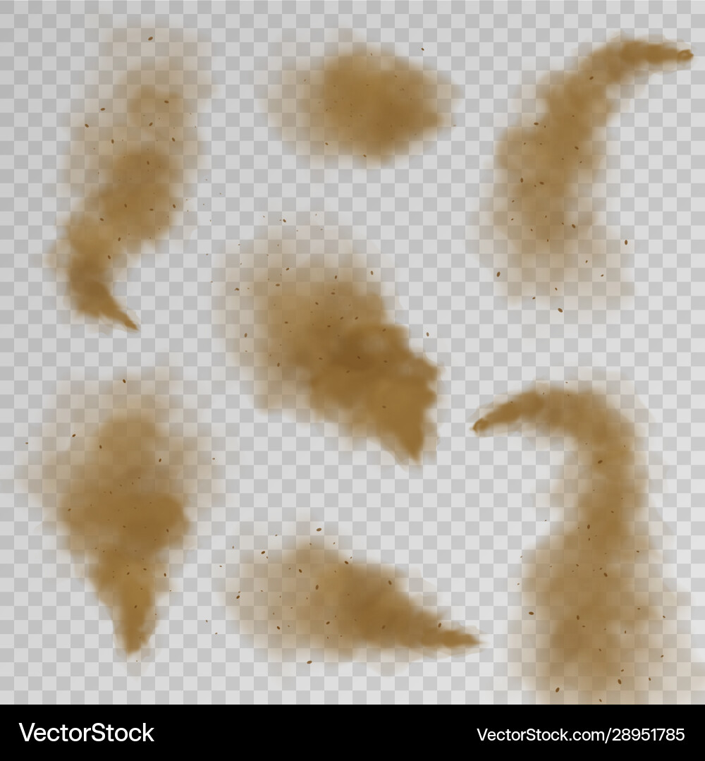 Sand cloud dry dust fog desert sandy Royalty Free Vector