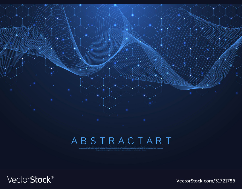 Technology abstract lines and dots connect Vector Image