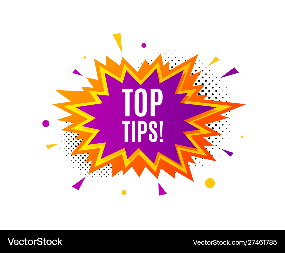 Top tips symbol education faq sign Royalty Free Vector Image