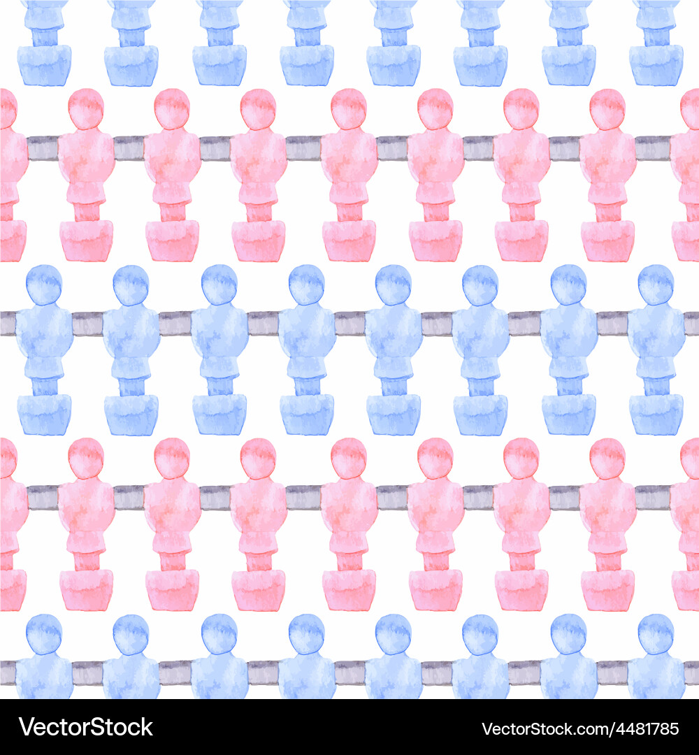 Watercolor seamless pattern with foosball players Vector Image