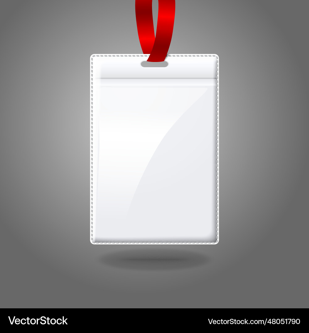 Blank vertical badge holderwith bright light lace Vector Image