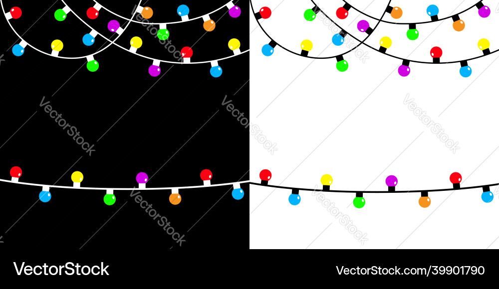 Colorful fairy light set christmas lights string Vector Image