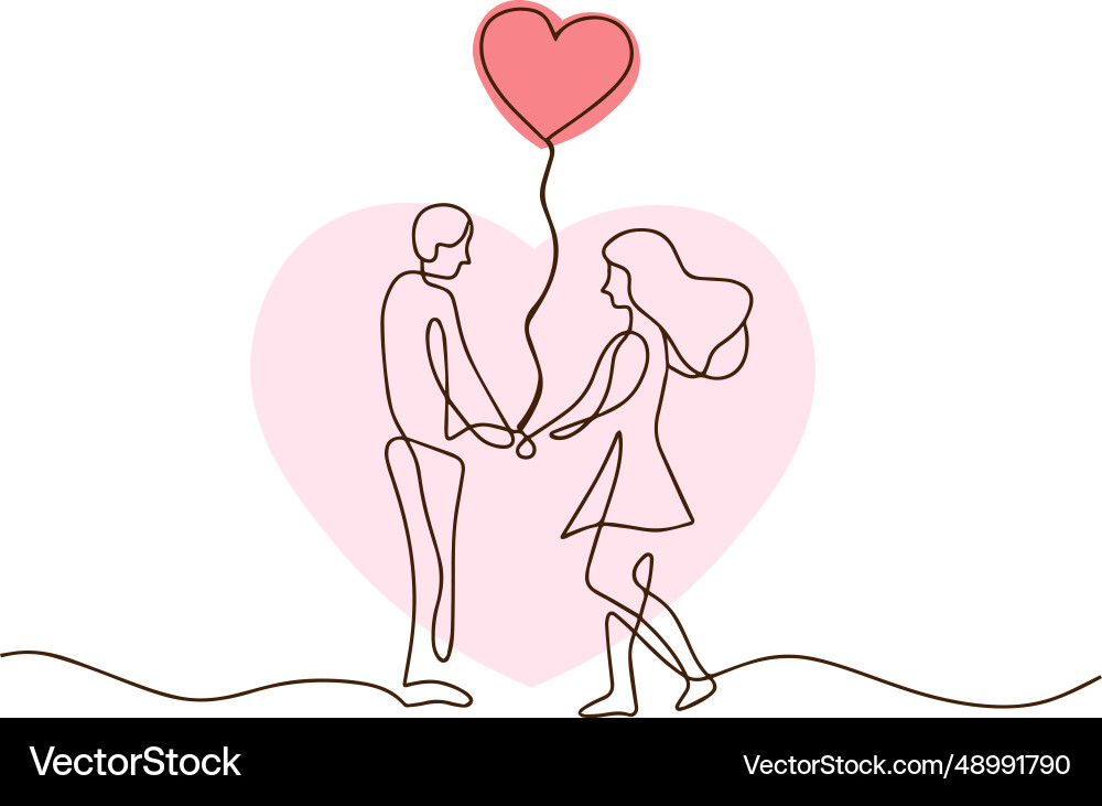 Couple in love on a date Royalty Free Vector Image