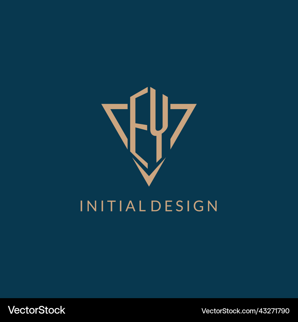 Ey logo initials triangle shape style creative Vector Image